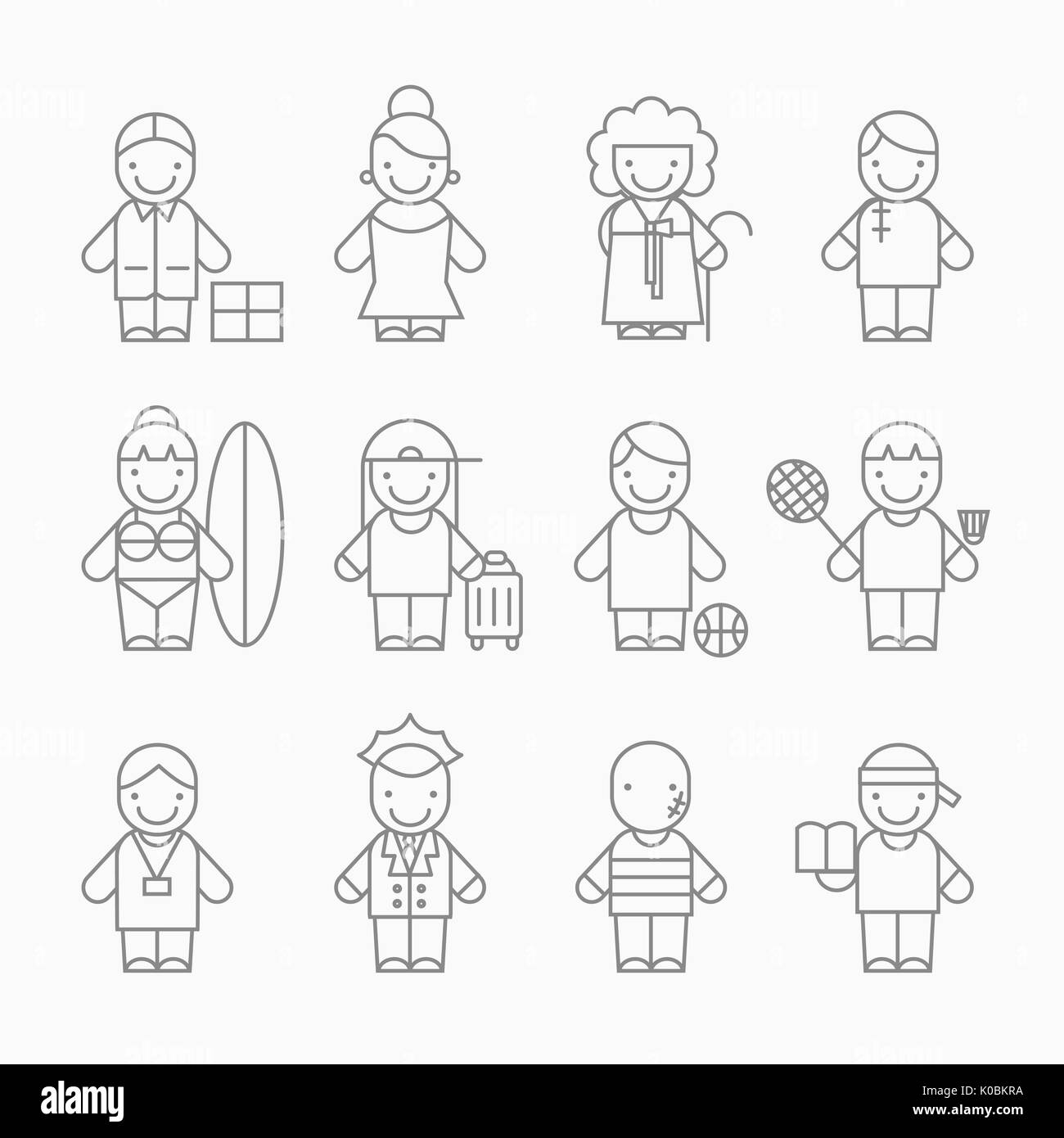 Icons of various career people Stock Photo - Alamy