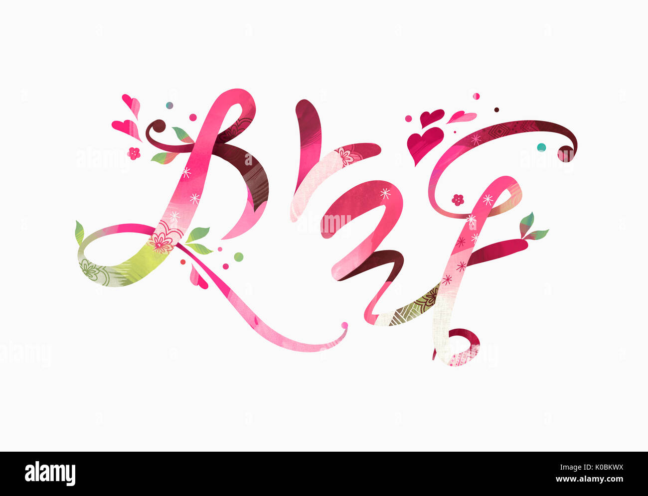 Korean letters with traditional patterns and flowers Stock Photo - Alamy