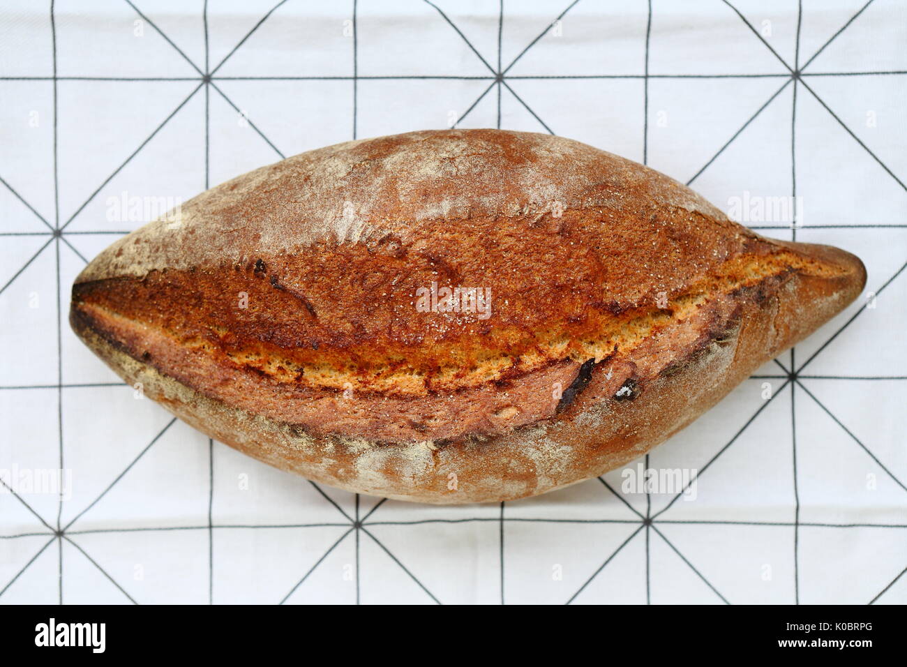 Artisan loaf of bread top view Stock Photo - Alamy