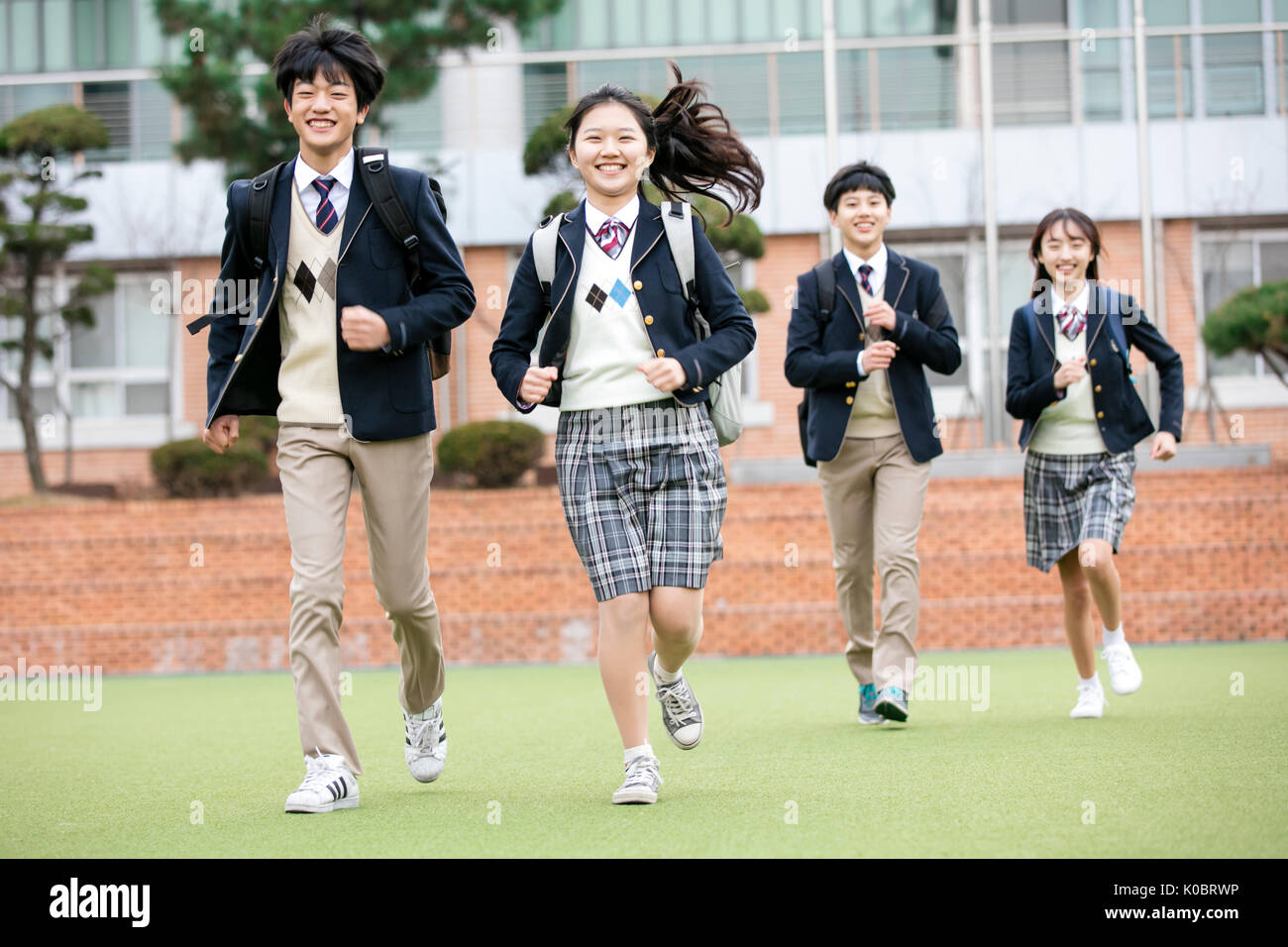 School uniform playground hi-res stock photography and images - Alamy