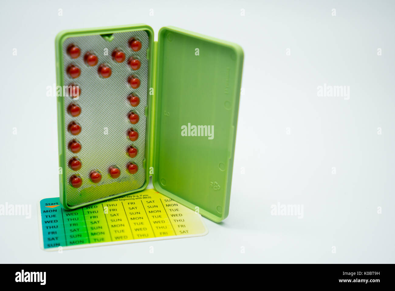 Contraceptive pills with modern package on white background Stock Photo ...