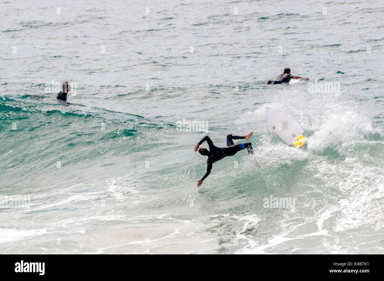 Surfers enjoying the waves at the famous Bondi Beach Stock Photo - Alamy