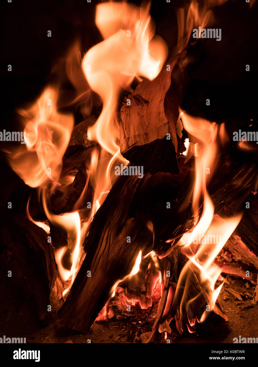 Fire burning in fireplace close up Stock Photo - Alamy