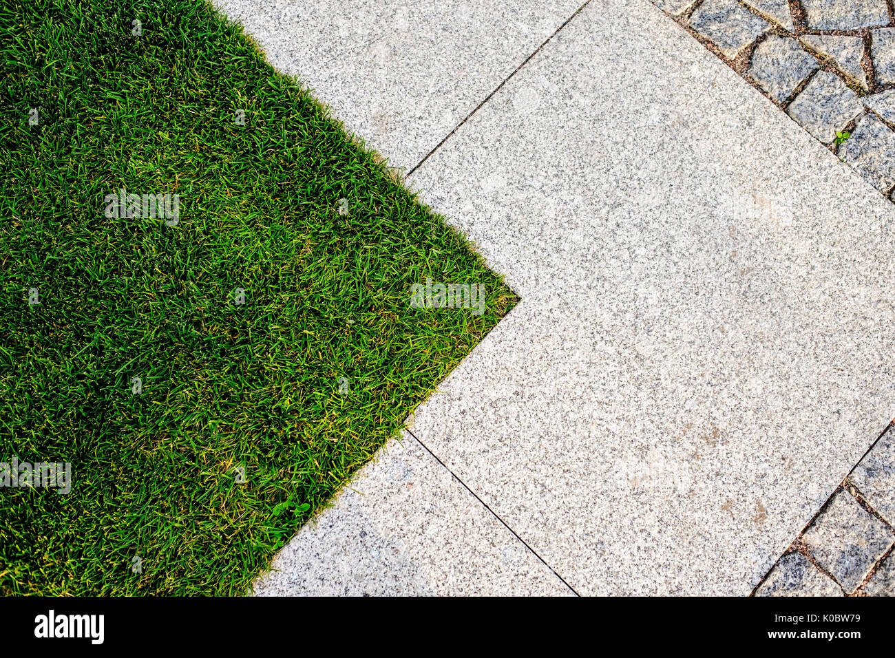 grass and stone pavement Stock Photo - Alamy