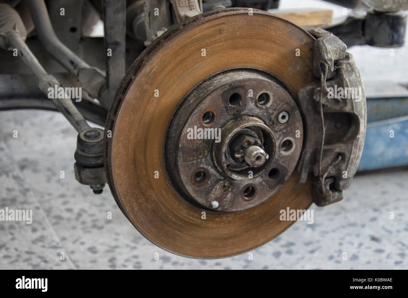 Close-up of the braking system of a car Stock Photo - Alamy