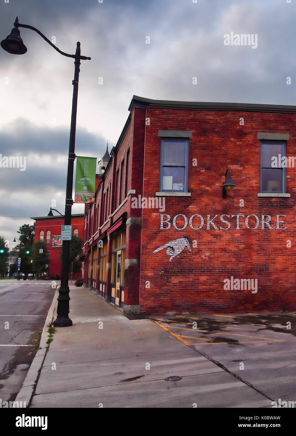 Hamilton , New York, USA. August 12, 2017. View of downtown Hamilton ...