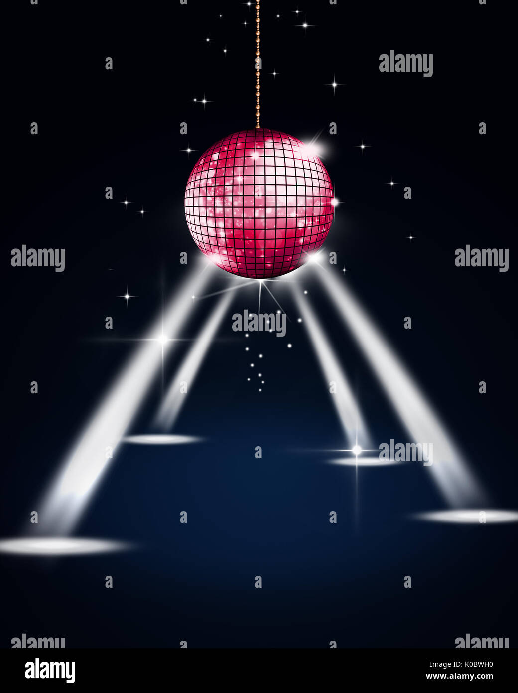 abstract music disco ball with stage spotlights Stock Photo - Alamy