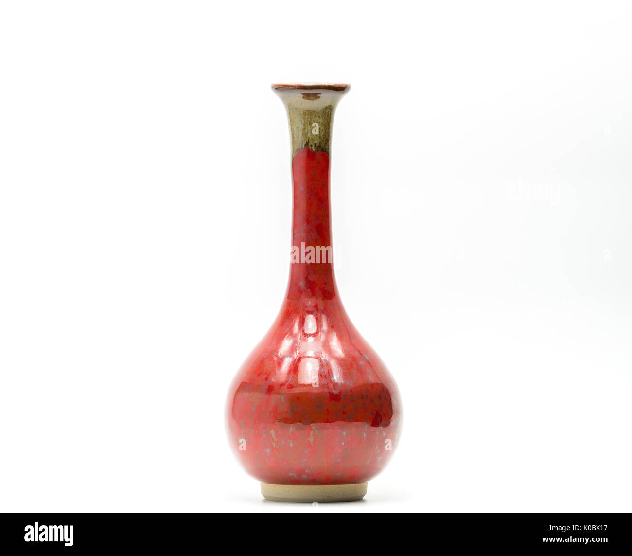 Modern pottery vase with beautiful patterns isolated on white ...