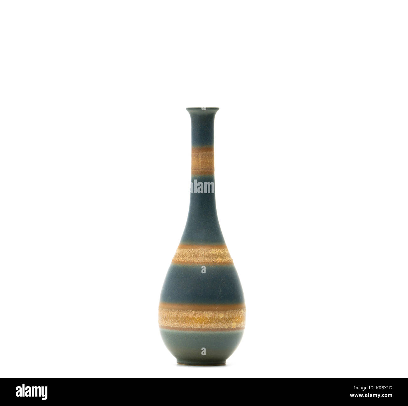 Modern pottery vase with beautiful patterns isolated on white ...