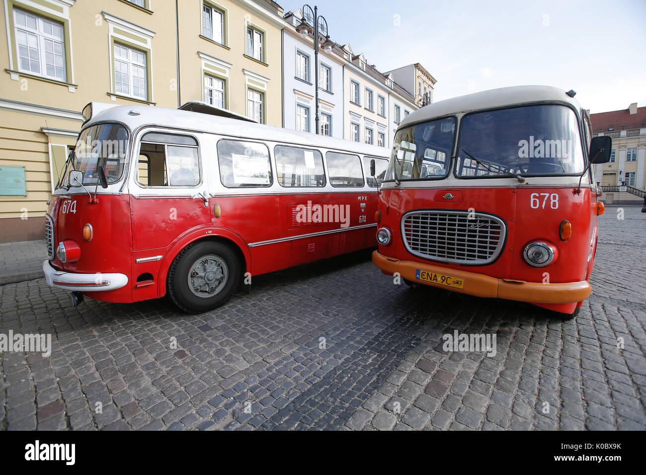 Old buses from the communist era also called cucumbers due to their ...