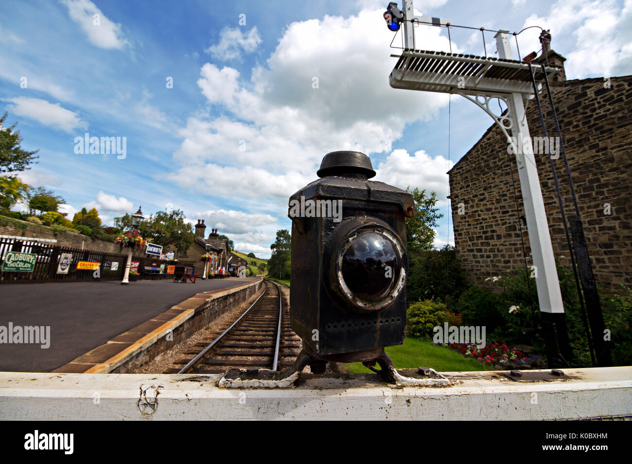 Level Crossing at Oakworth Station on the Keighley & Worth Valley ...