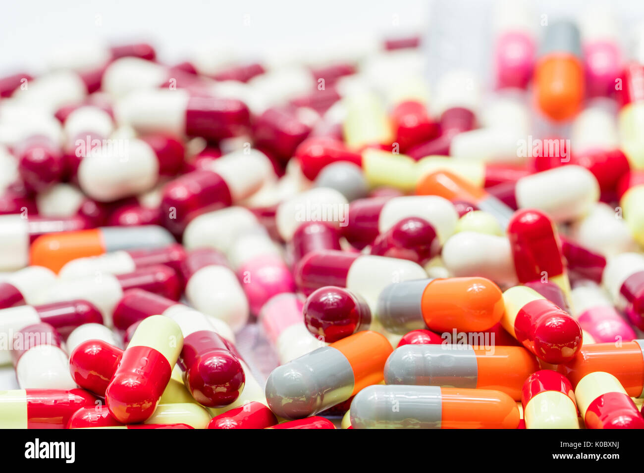 Colorful of antibiotic capsules pills , drug resistance Stock Photo - Alamy