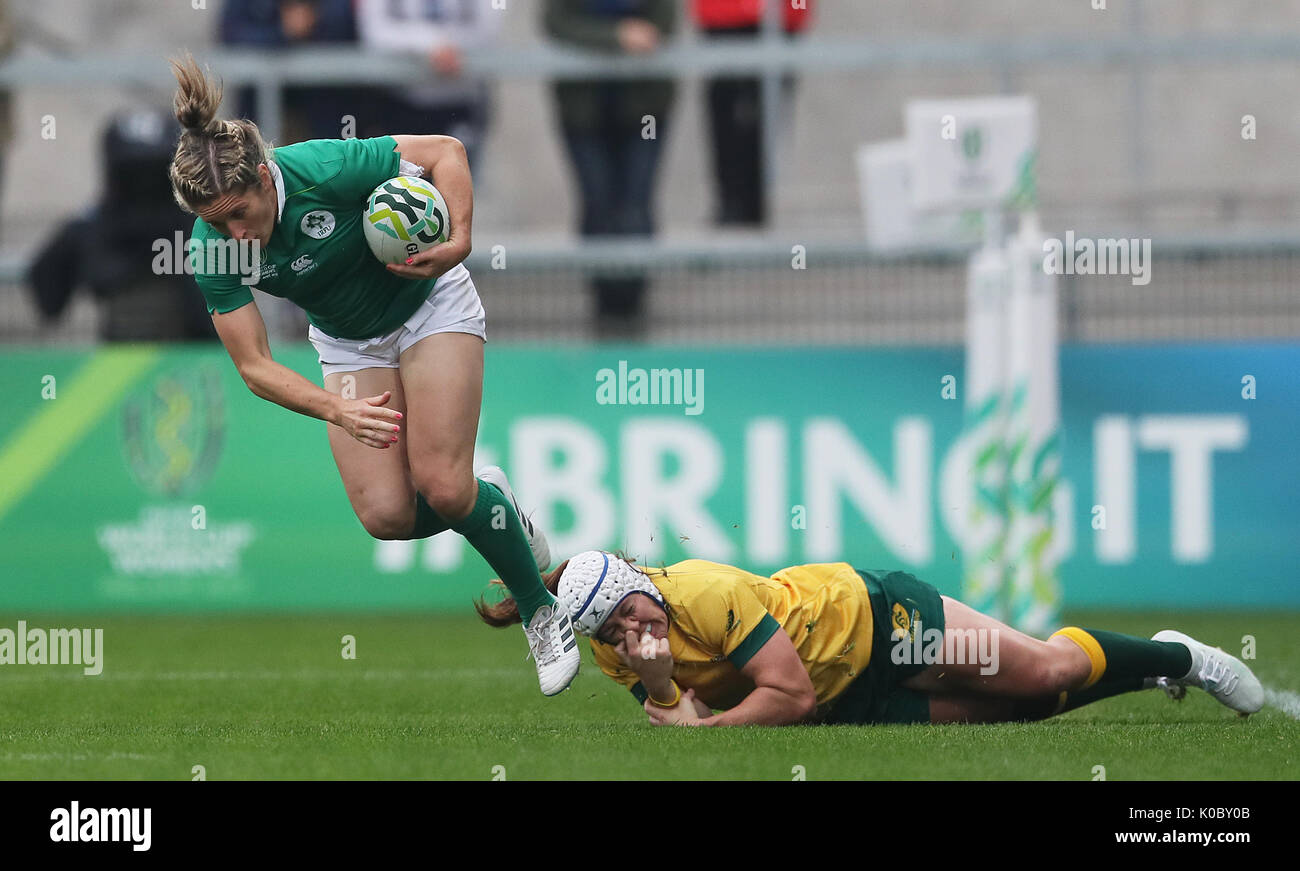 Ireland's Alison Miller tackled by Australia's Shami Williams during ...