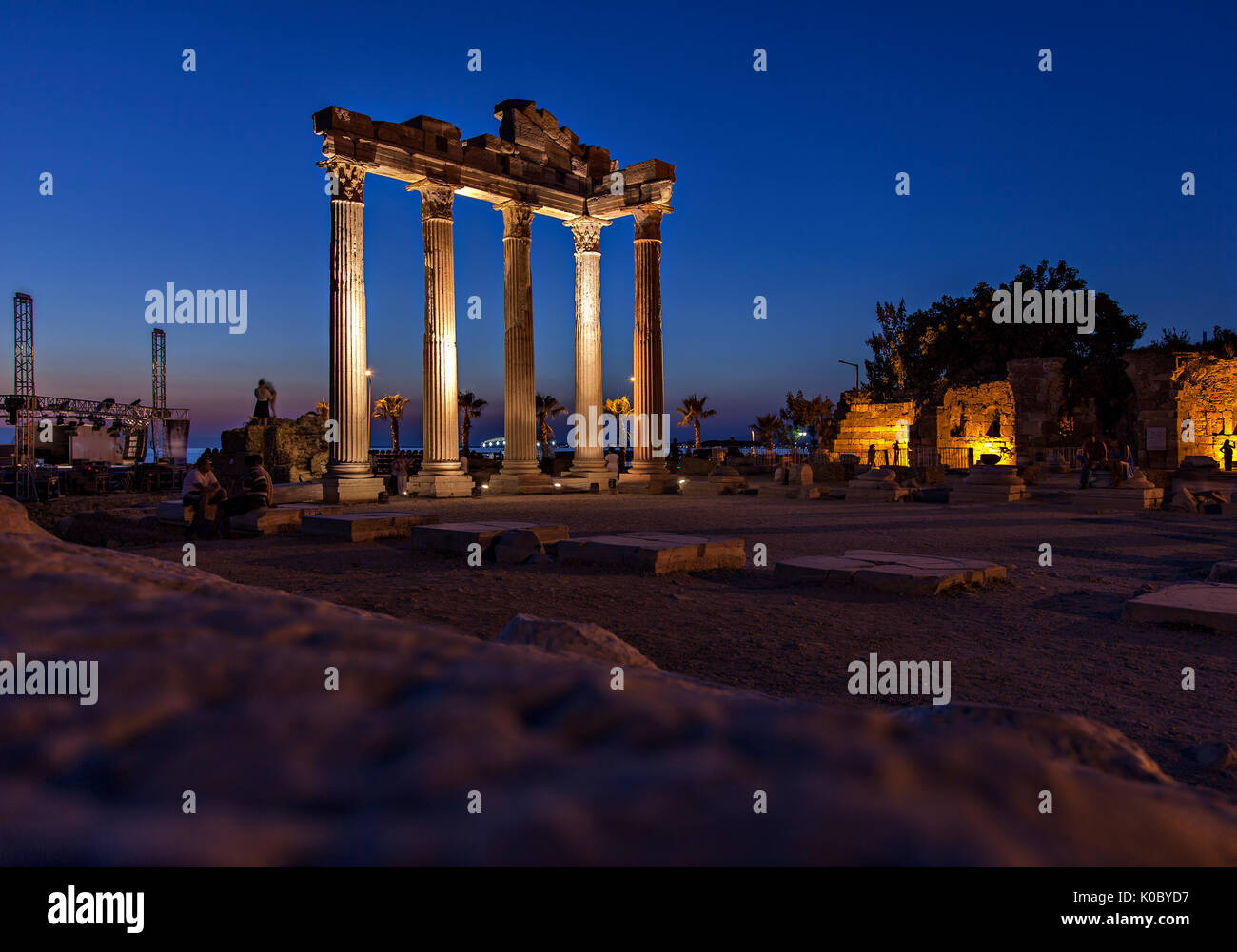 Image of the restored ancient temple of apollo in Side, Turkey Stock ...