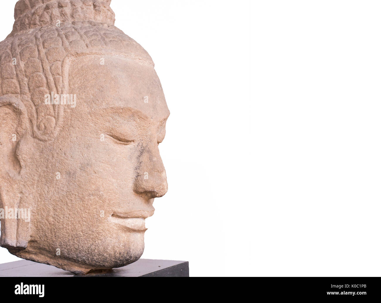 Sculpture of Buddha's head - Isolated Stock Photo - Alamy