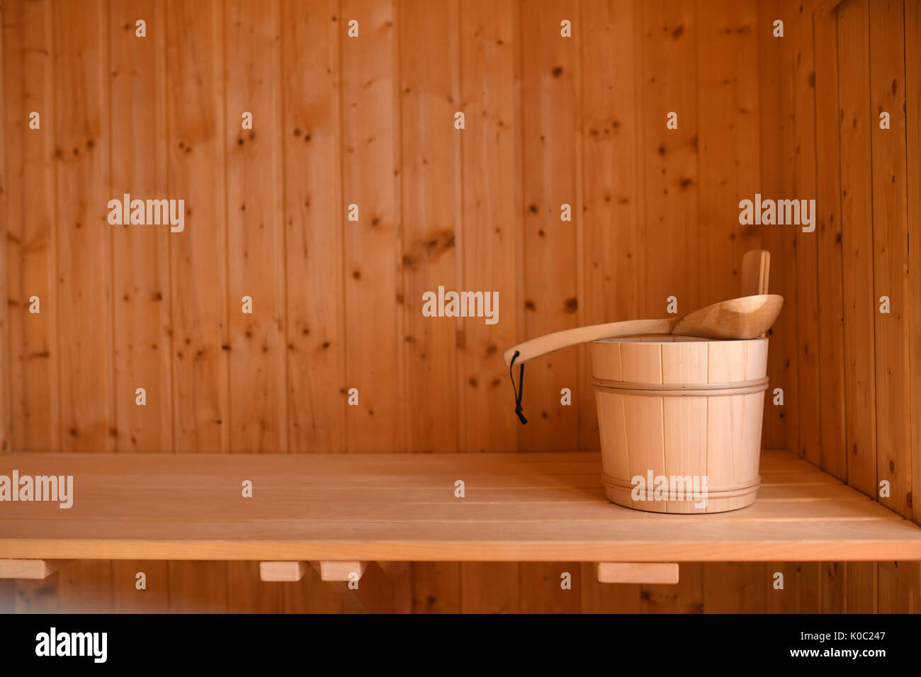 sauna interior, bucket Stock Photo - Alamy