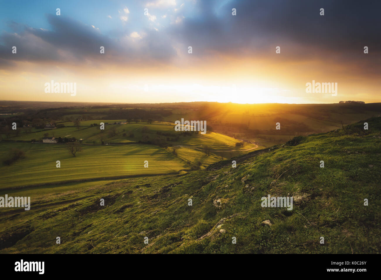 Sunset in The Peak District Stock Photo - Alamy