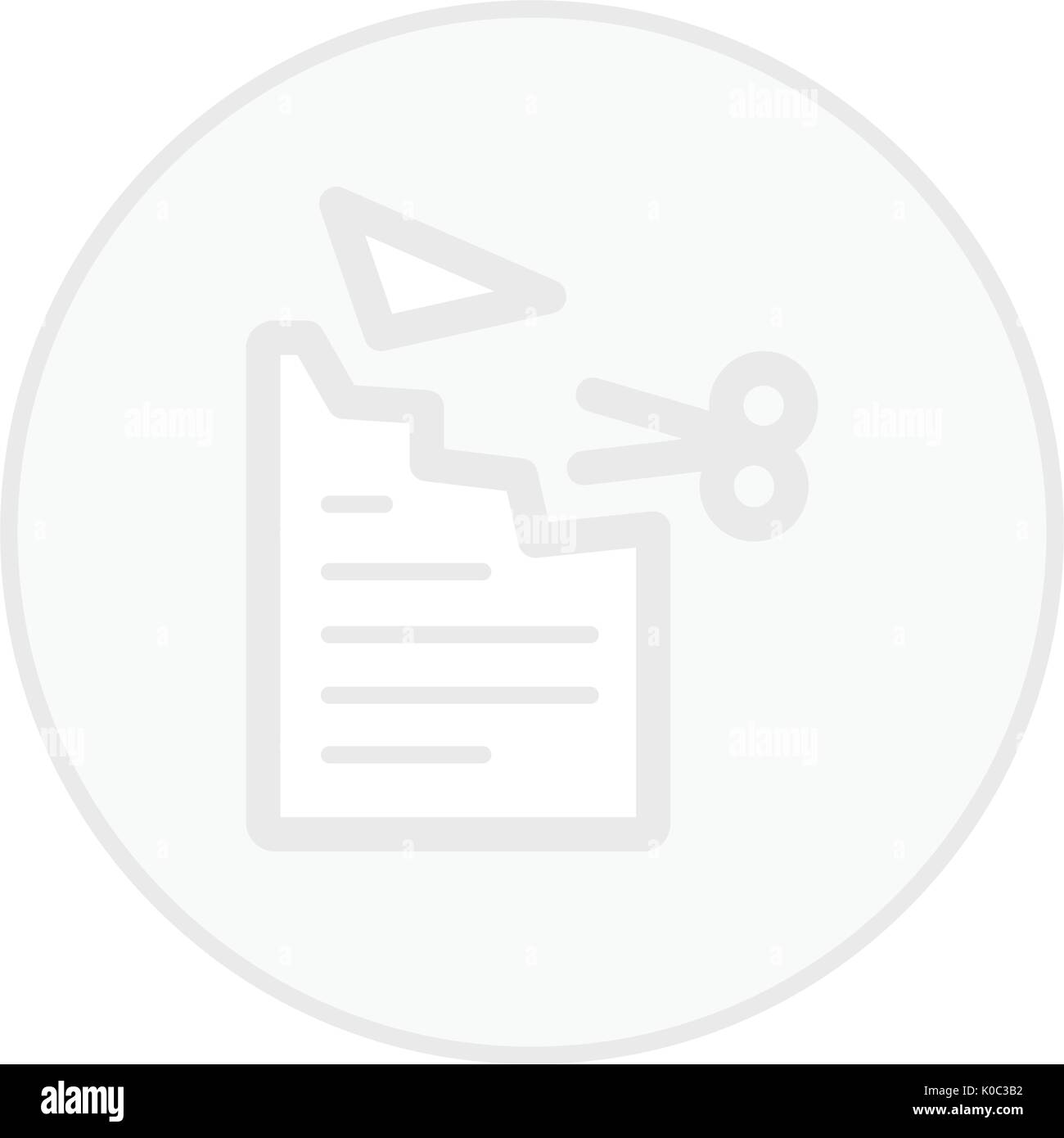 office paper and scissors white button icon Stock Vector Image & Art ...