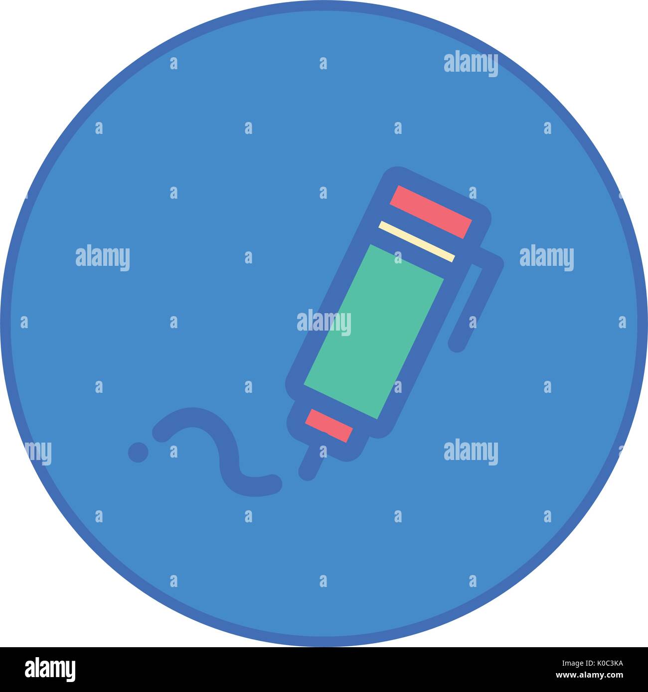Pen Stationery Office tool icon blue button Stock Vector Image & Art ...