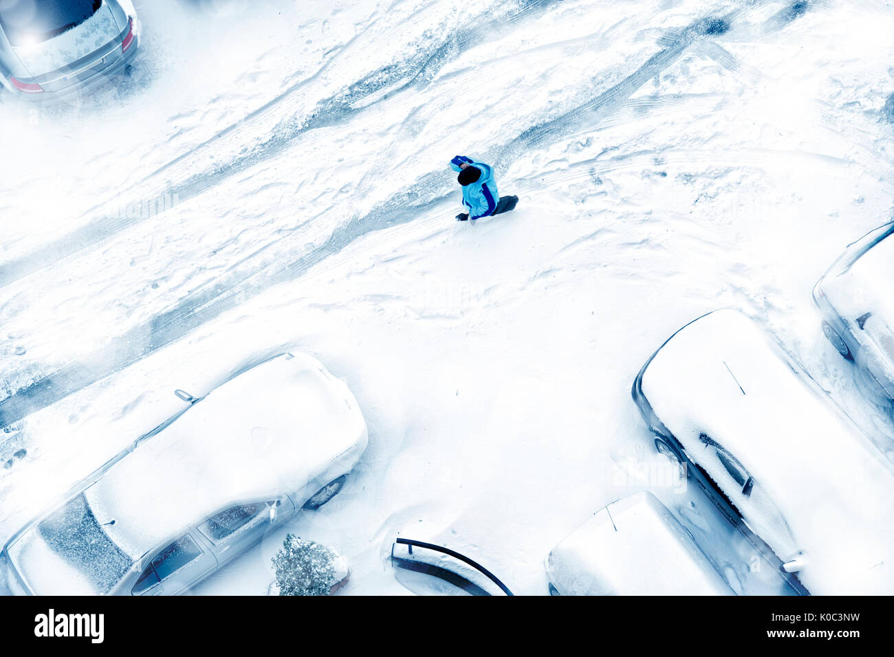 Elevated view of parking lot hi-res stock photography and images - Alamy