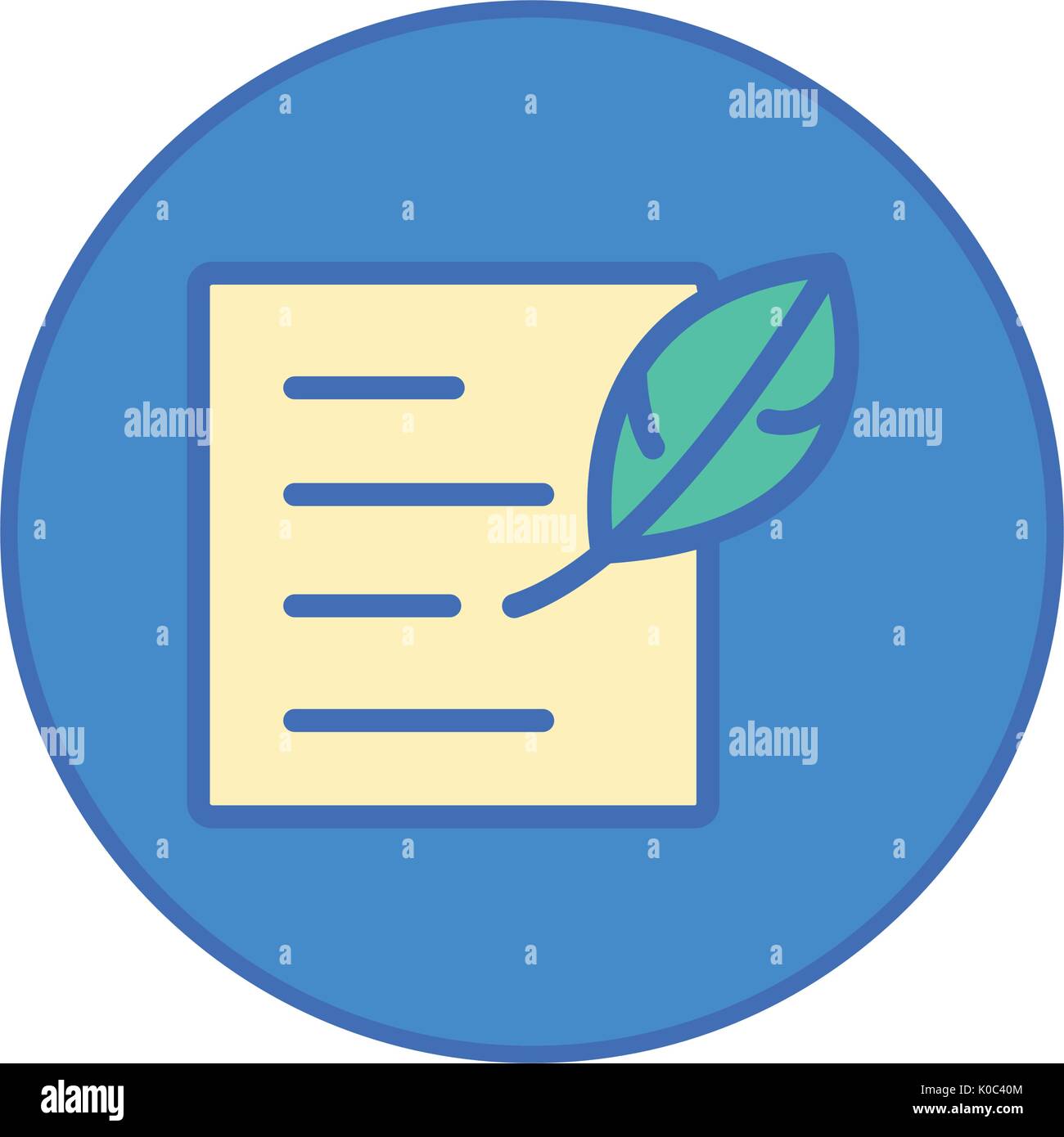 Stationery Office tool and paper icon blue button Stock Vector Image ...