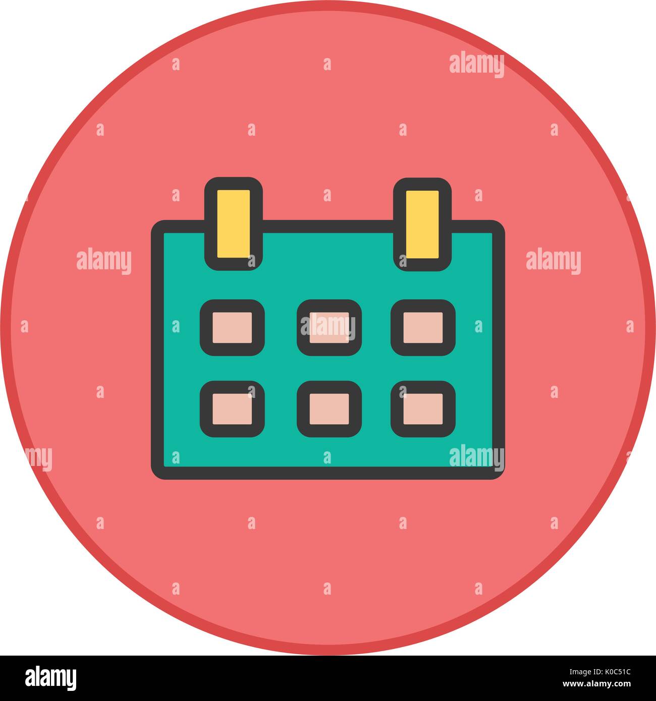 Calendar icon red button Stock Vector Image & Art - Alamy