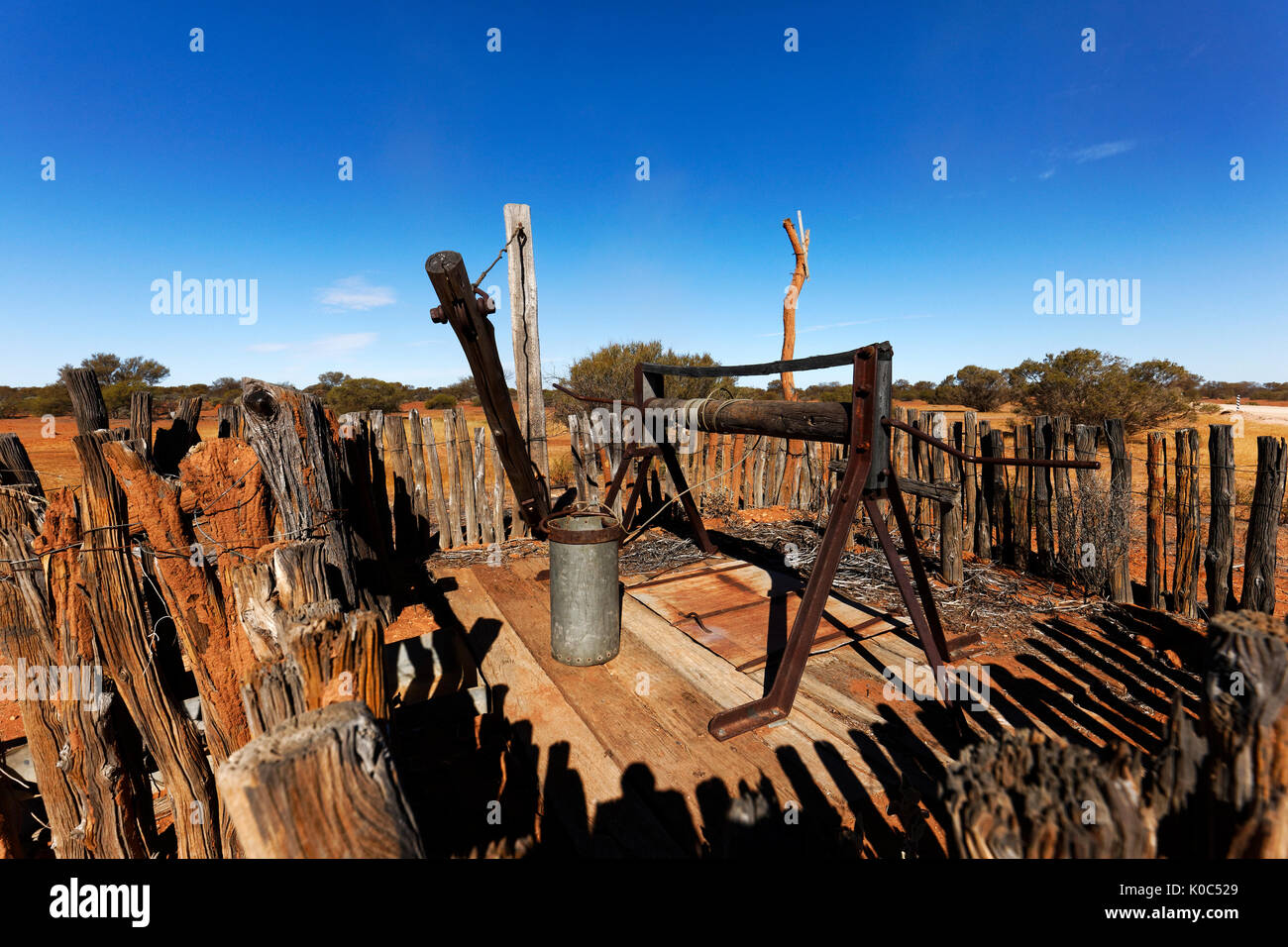 Well 19 on the old wool pathway, Australian outback, Murchison, Western ...