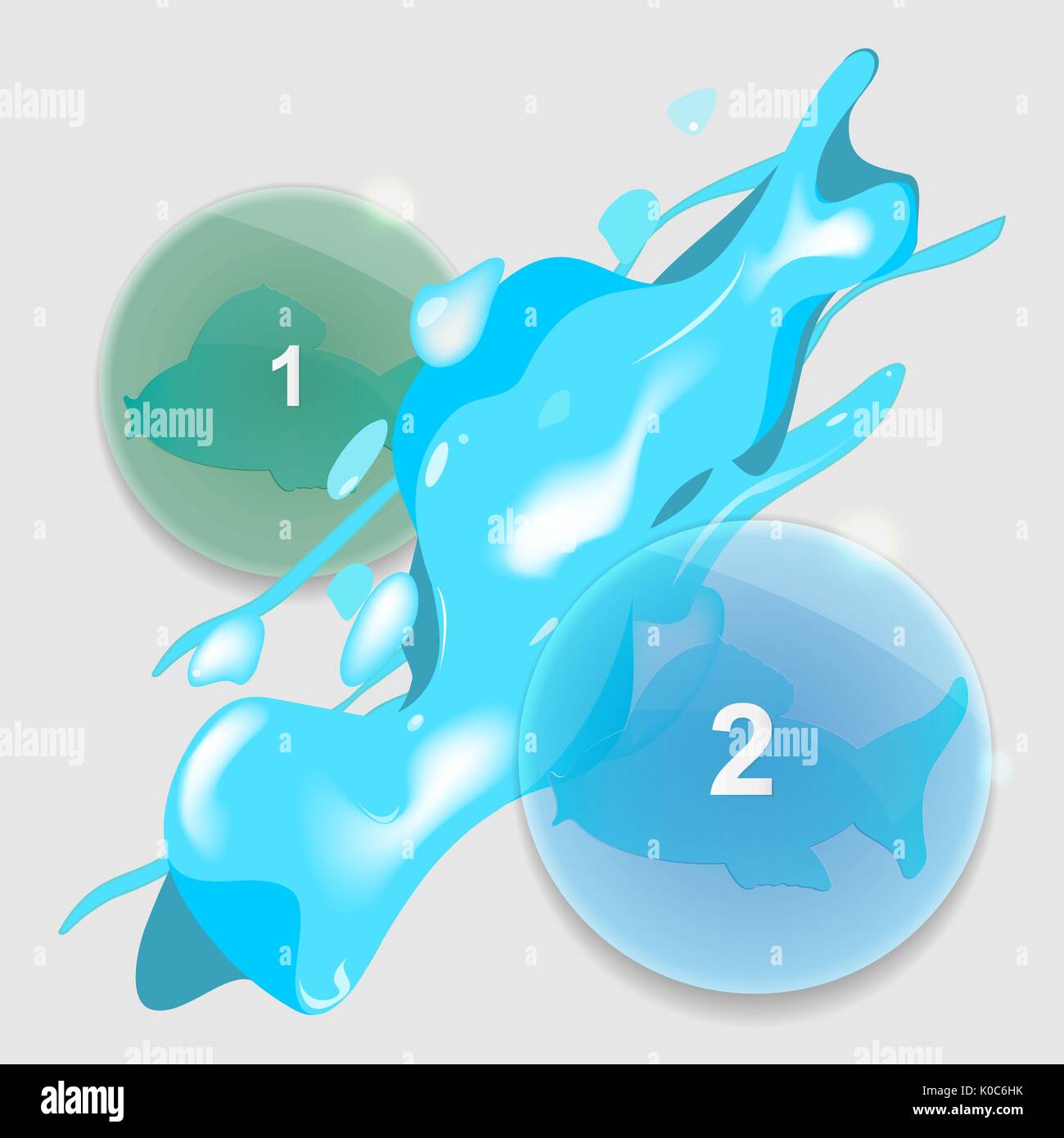 Info graphic glass elements with water splash.Vector illustration Stock ...