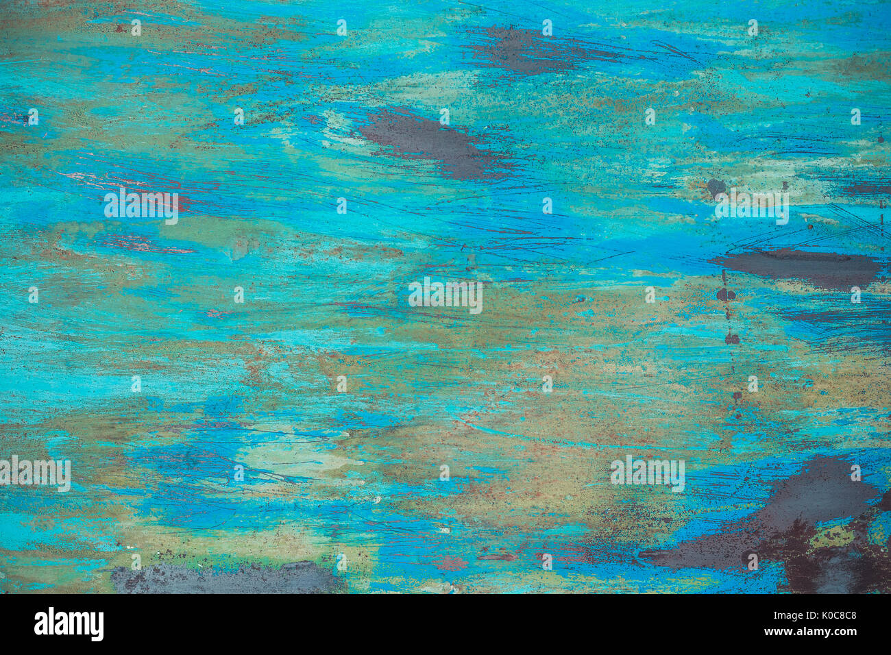 Old blue painted wall with rust texture. Grunge rusted metal background ...