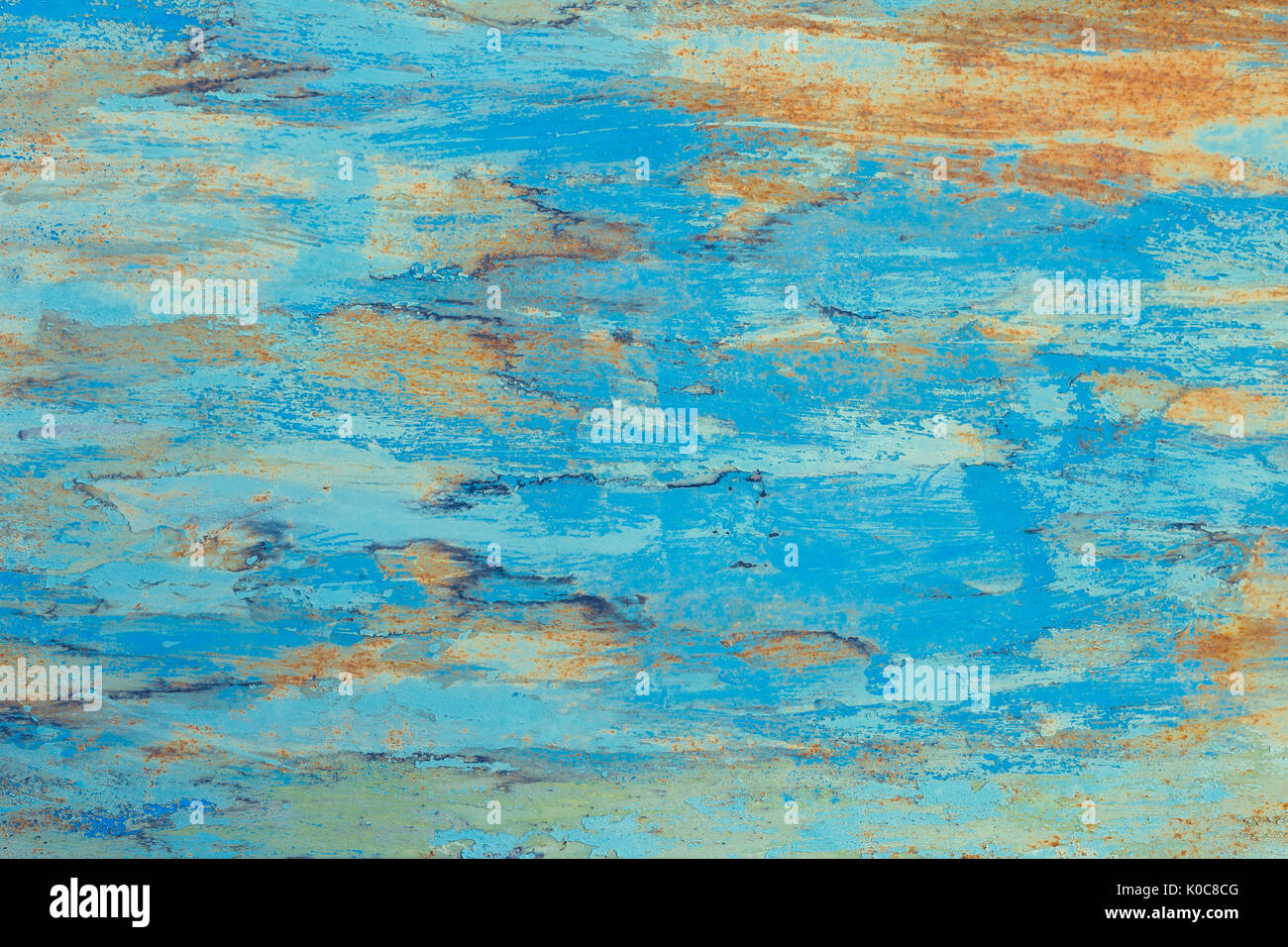 Old blue painted wall with rust texture. Grunge rusted metal background ...