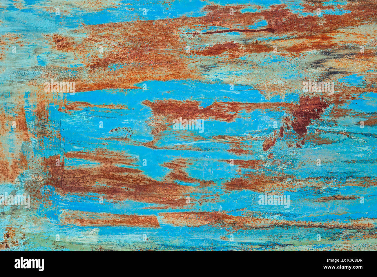 Old blue painted wall with rust texture. Grunge rusted metal background ...