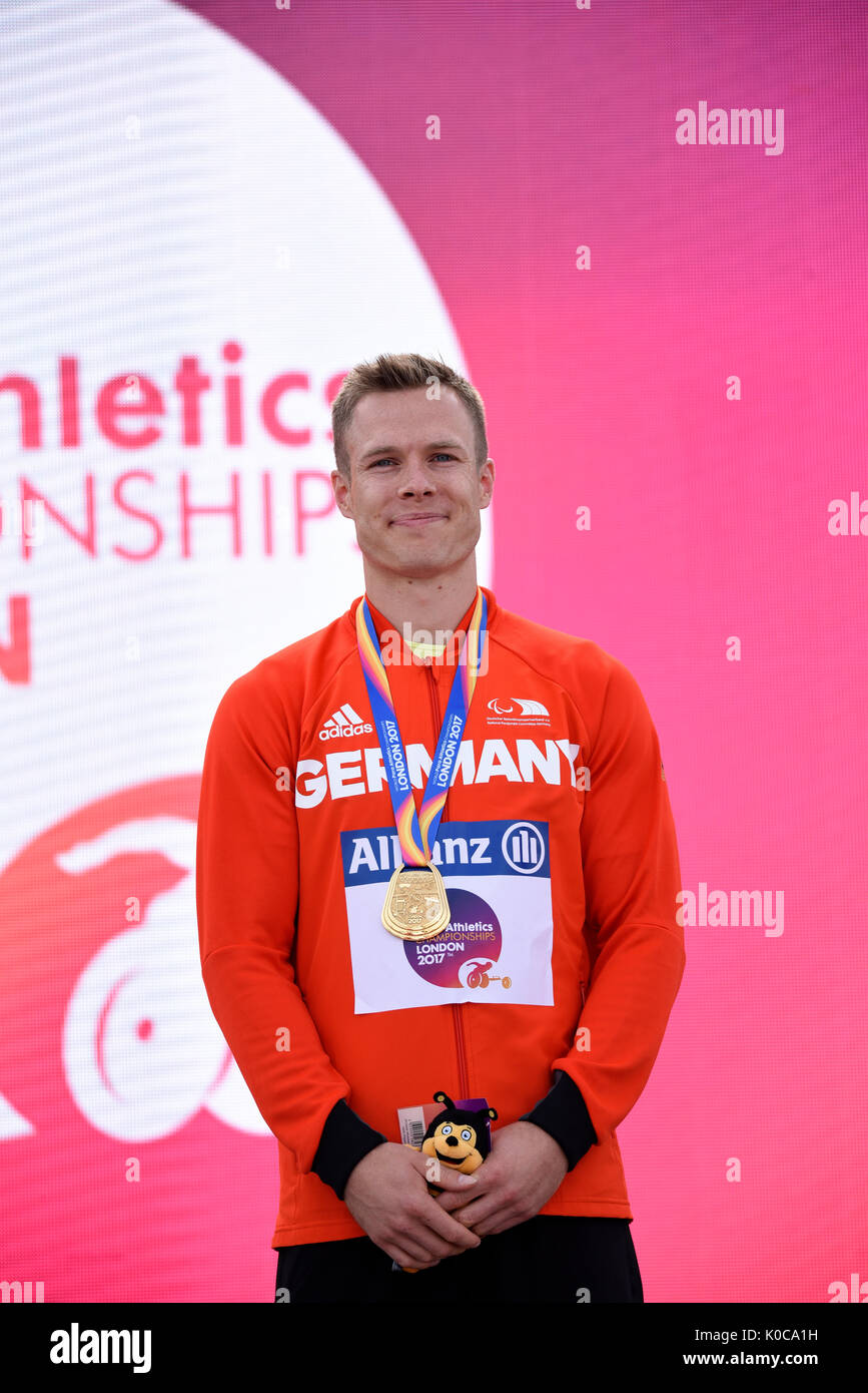 Markus Rehm gold medal winner at the medal ceremony for the T44 long ...