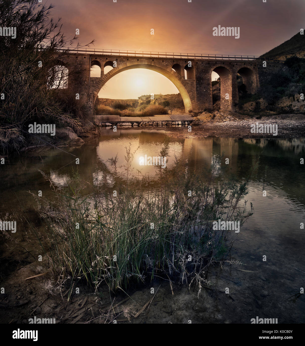 Bridge over River Aguas in Turre, Almería, Spain Stock Photo - Alamy