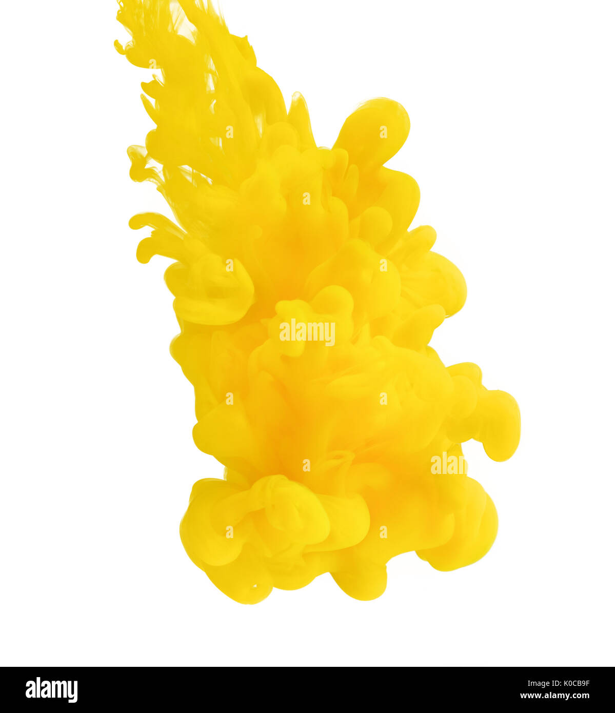 Bright yellow acrylic ink in water Stock Photo - Alamy