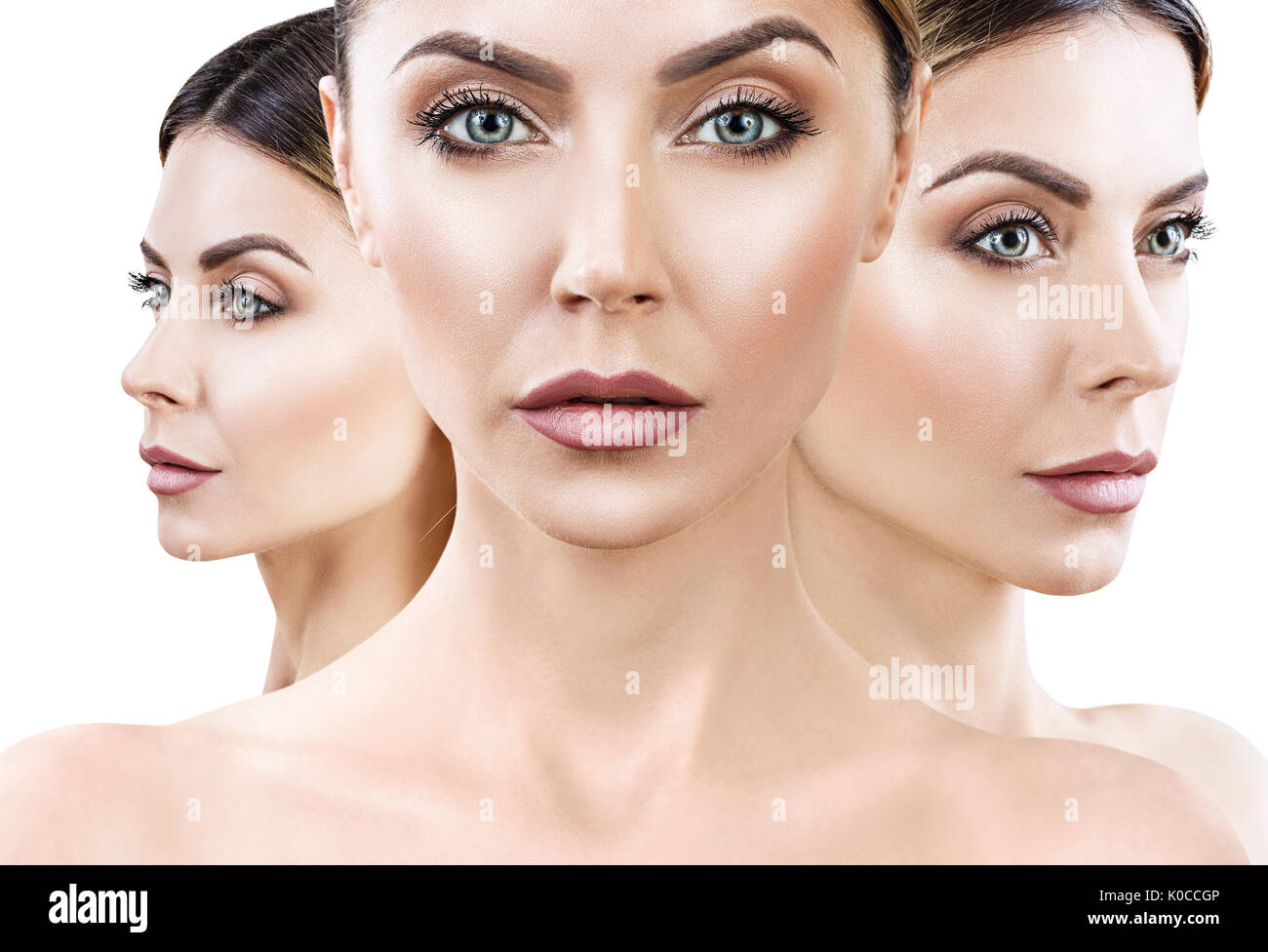 Collage of adult woman with healthy skin Stock Photo - Alamy