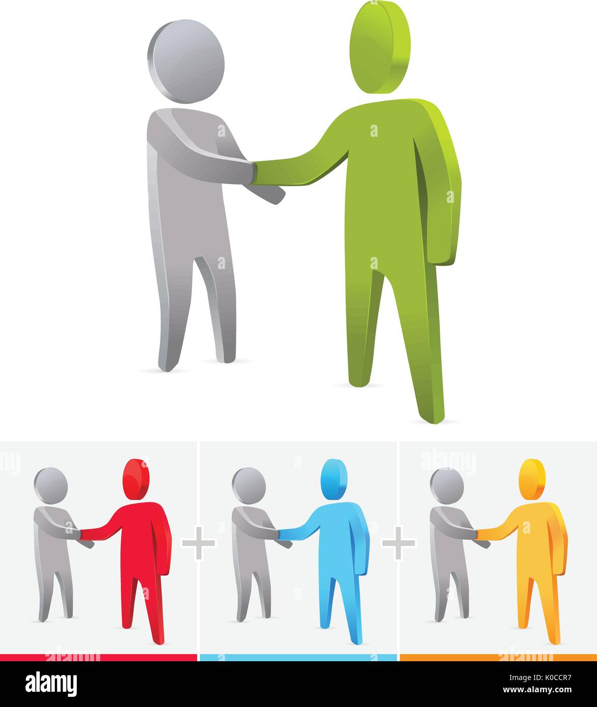 Business Stick Figures Shaking Hands