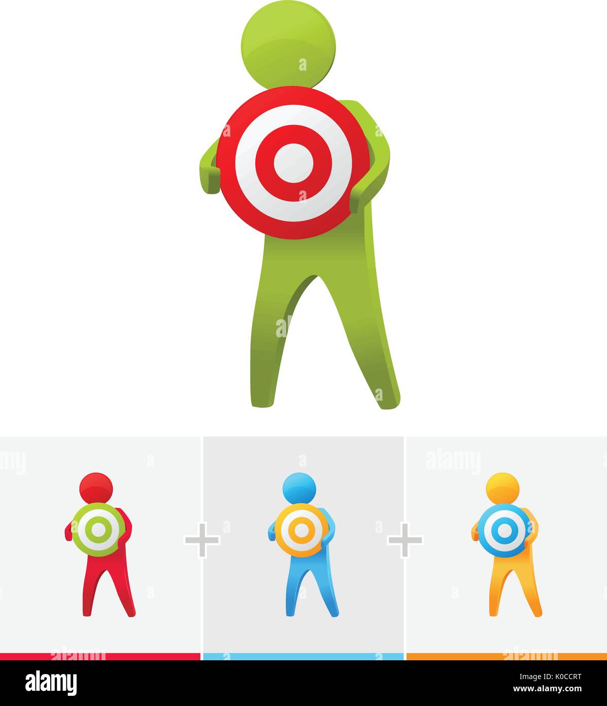 vector stick figure holding bullseye target Stock Vector Image & Art ...