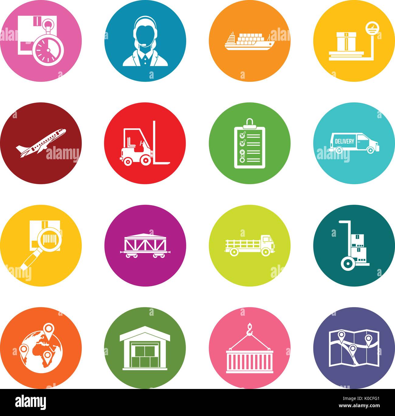 Logistic icons many colors set Stock Vector Image & Art - Alamy