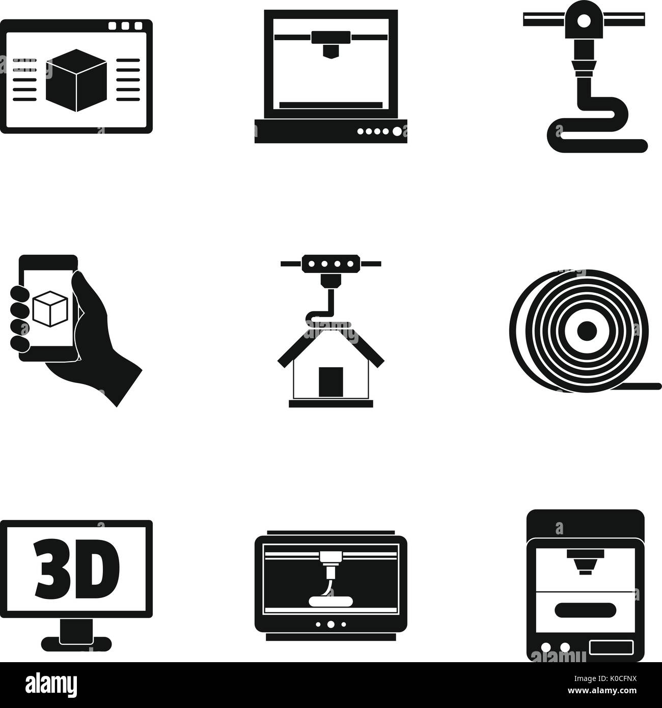 3d computer printer icon set, simple style Stock Vector Image & Art - Alamy 3d computer printer icon set, simple style Stock Vector Image & Art - Alamy