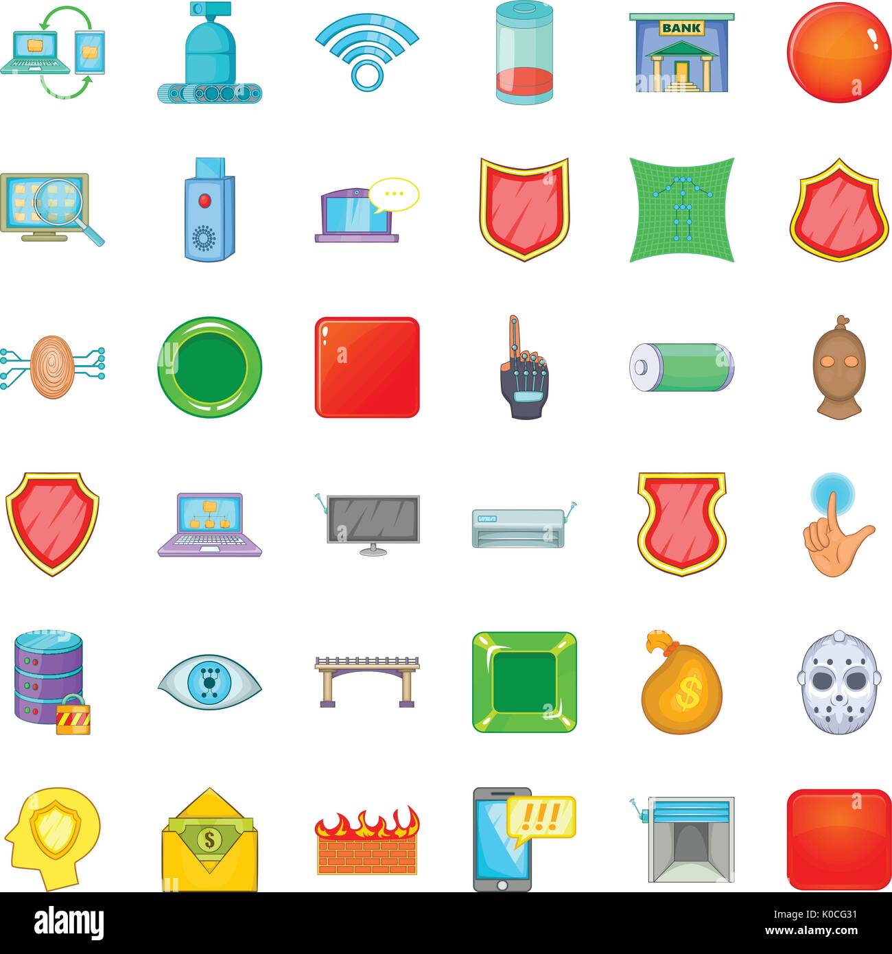 Cyber crime icons set, cartoon style Stock Vector Image & Art - Alamy