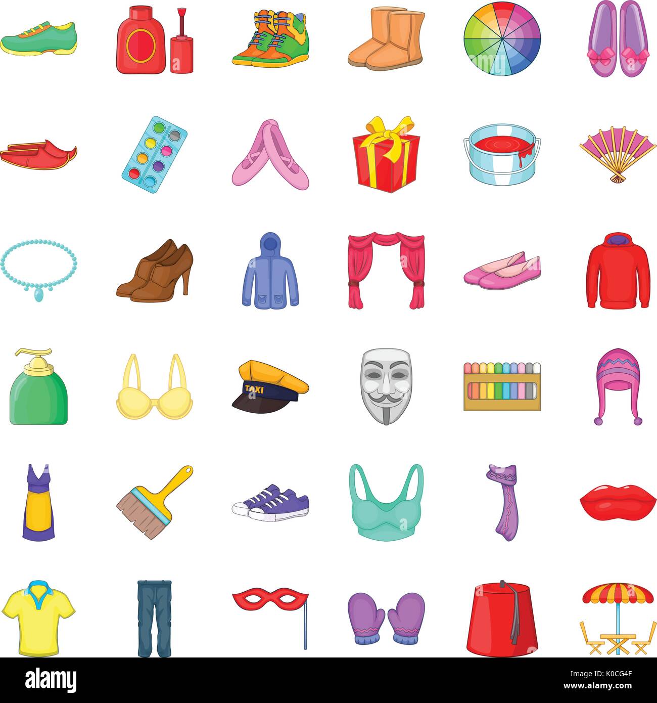 Clothes icons set, cartoon style Stock Vector Image & Art - Alamy