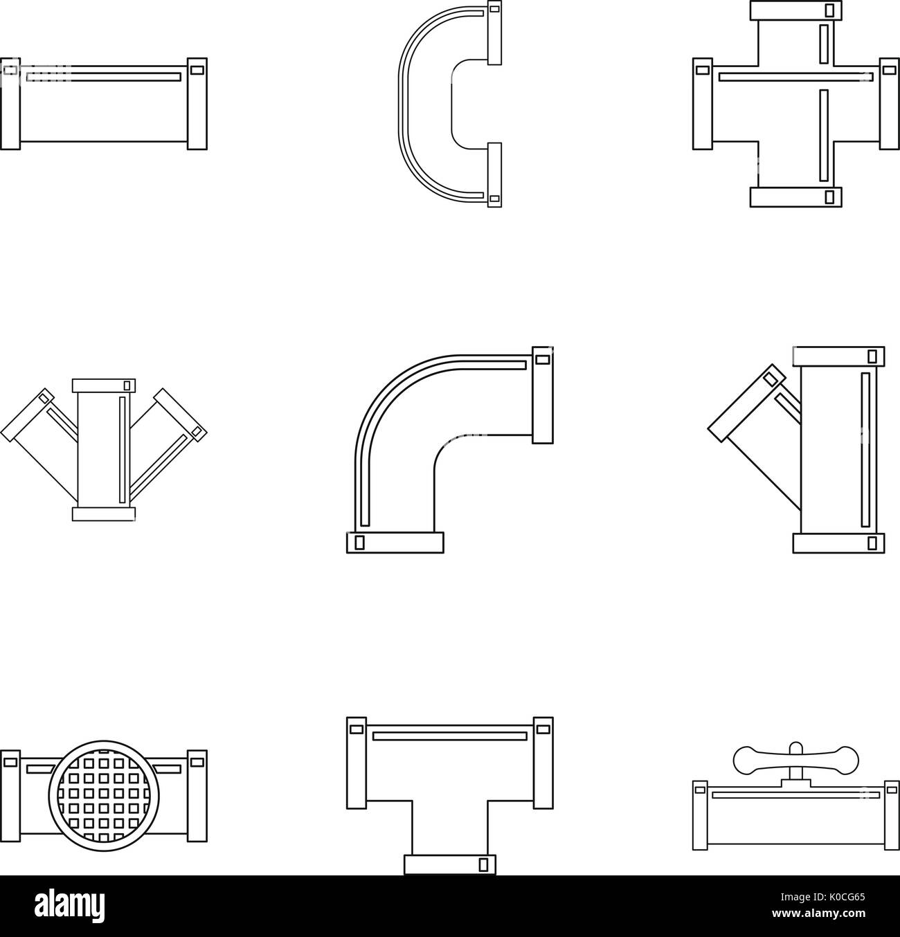 Water conduit icon set, outline style Stock Vector Image & Art - Alamy