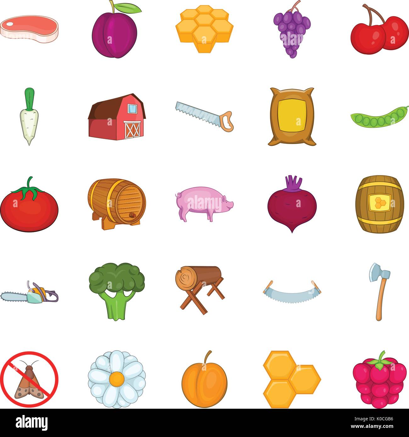 Rural economy icons set, cartoon style Stock Vector Image & Art - Alamy