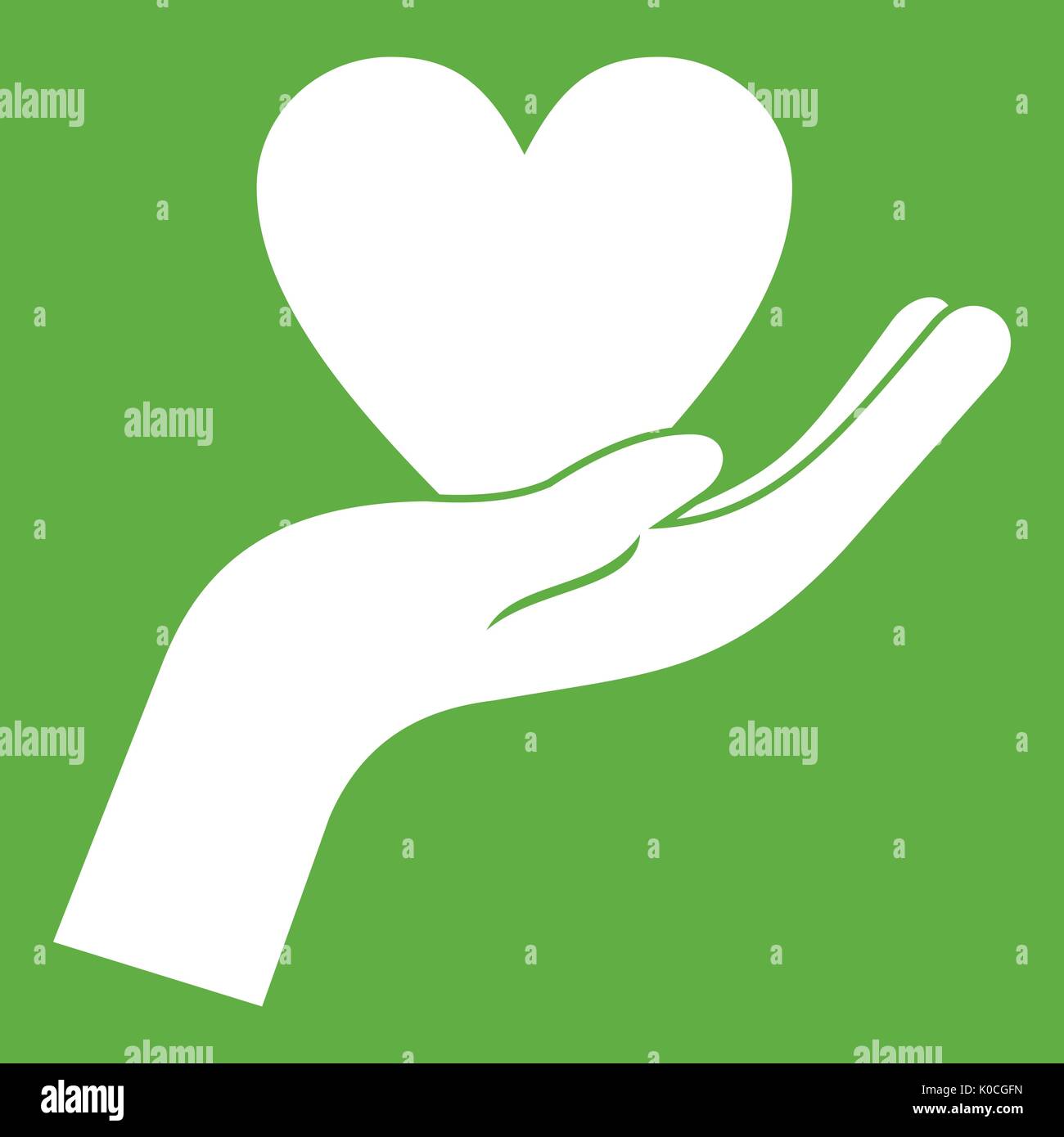 Hand holding heart icon green Stock Vector Image & Art - Alamy