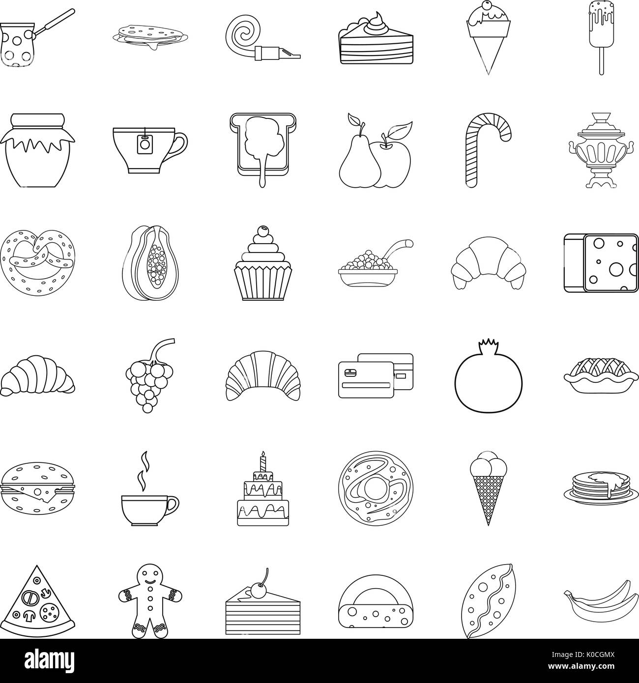 Sweet candy icons set, outline style Stock Vector Image & Art - Alamy