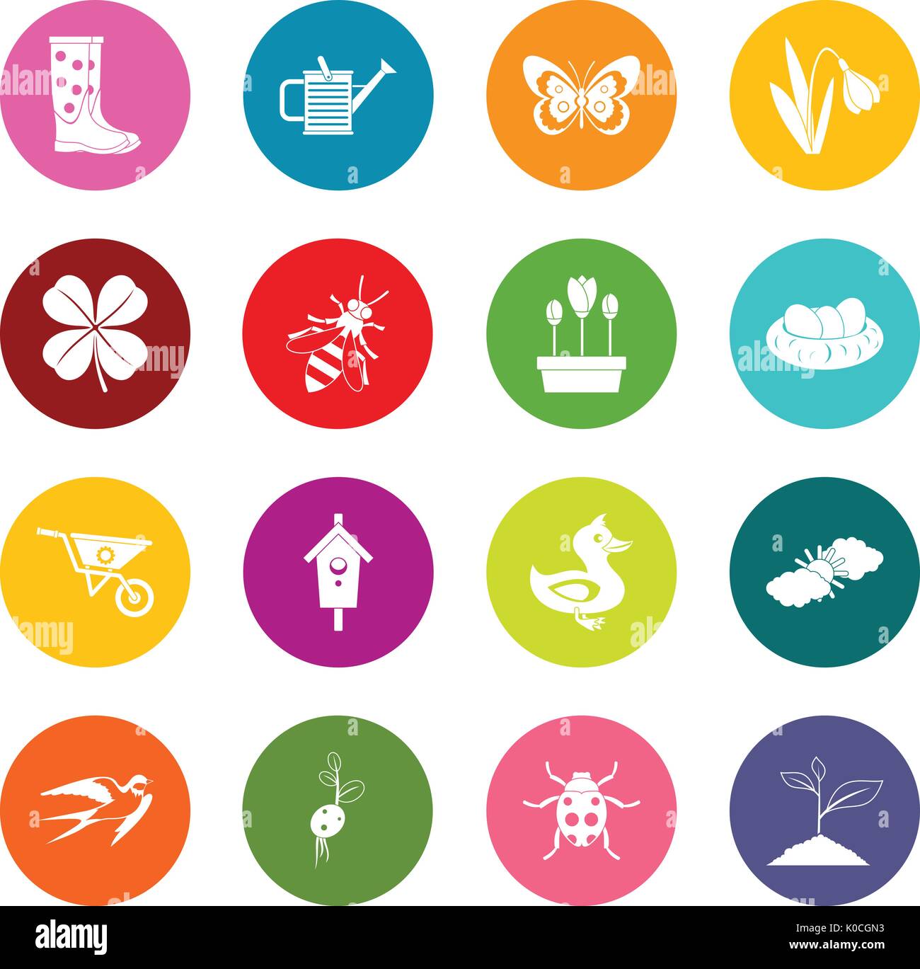 Spring icons many colors set Stock Vector Image & Art - Alamy