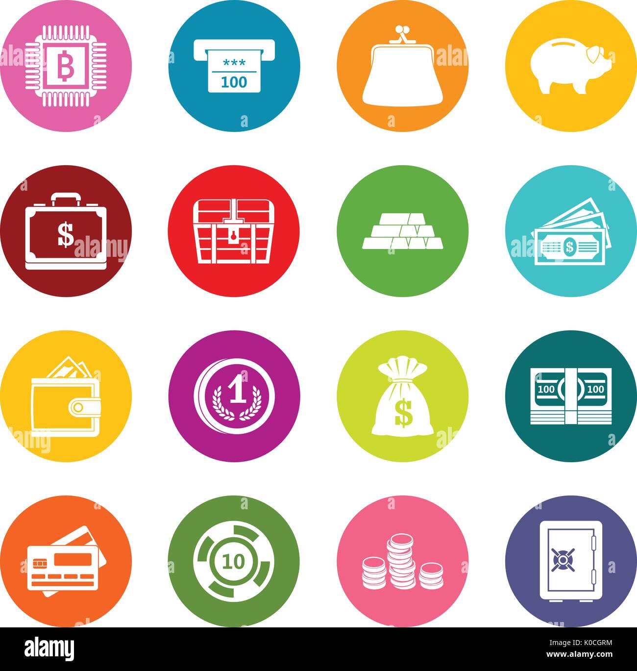 Different money icons many colors set Stock Vector Image & Art - Alamy