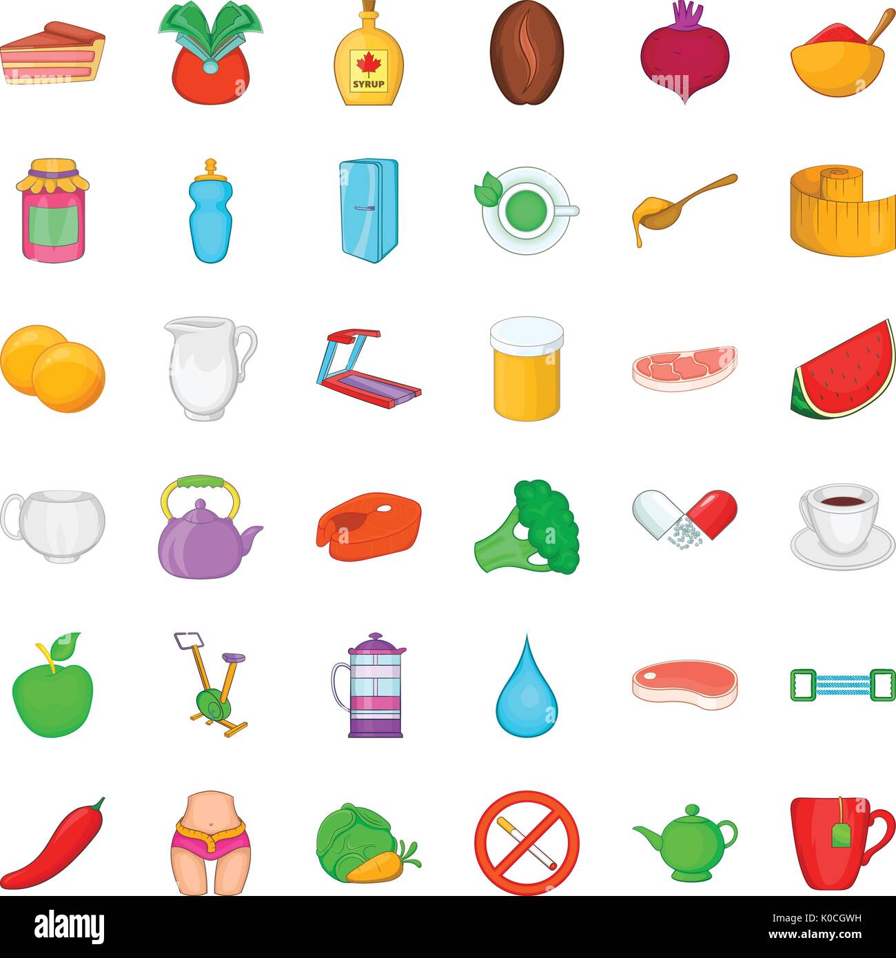 Dietary product icons set, cartoon style Stock Vector Image & Art - Alamy