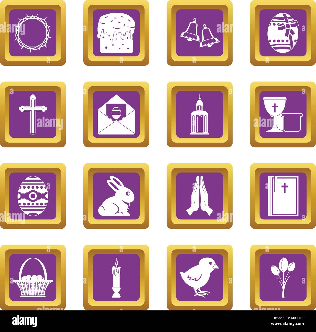 Easter items icons set purple Stock Vector Image & Art - Alamy