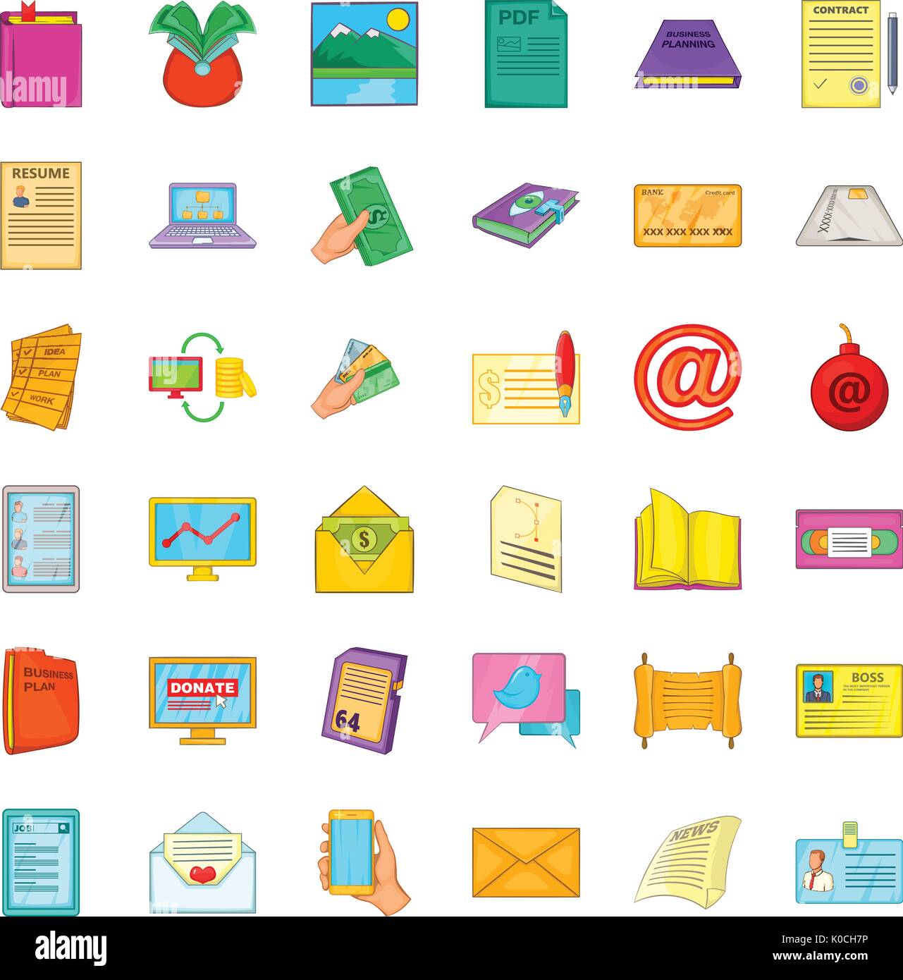 Document icons set, cartoon style Stock Vector Image & Art - Alamy